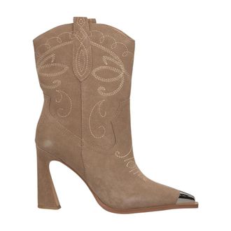 Alma En Pena Bestickter Trichterabsatz-Stiefelette - - Shoes - Damen - Beige - 42 EU