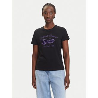 Tommy Jeans T-Shirt Essential DW0DW21404 Schwarz Regular Fit