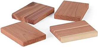 Compactor 4er-Set Mottenabwehrplatten aus nat&uuml;rlichem Zedernholz - Chemiefreier Textilschutz - Nat&uuml;rlicher Mottenschutz f&uuml;r Kleidung, Schrank, Kleiderschrank un