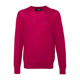 Dsquared2 Homme, Pulls, Rouge, Taille: XL Pull en maille fine rouge cerise