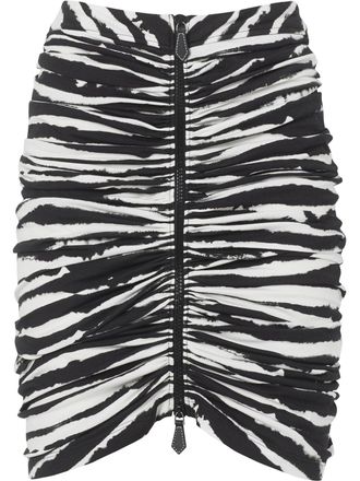 Burberry jupe imprimée à fronces - Noir