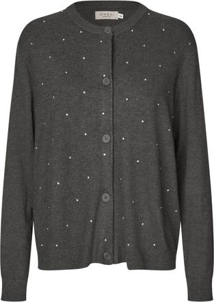 Masai Strickjacke mit langen &Auml;rmeln - - Knitwear - Damen - Grau - L
