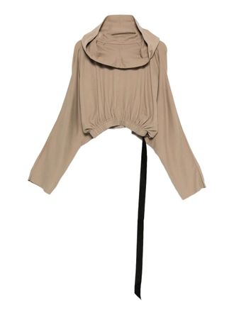 Rick Owens hoodie à ourlet élastiqué - Tons neutres