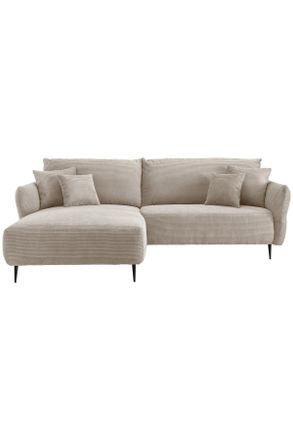 Livetastic Ecksofa, Beige, Textil, 4-Sitzer, Füllung: Schaumstoff, seitenverkehrt montierbar, L-Form, 264-302x178 cm, Made in EU, Rücken echt