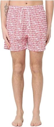 Emporio Armani Homme, Maillots de bain, Rouge, Taille: L Logo All-over Swim Short