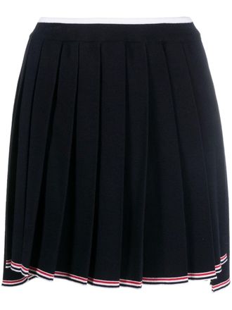 Thom Browne jupe Full Needle à plis - Bleu