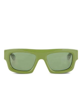 Gucci lunettes de soleil Marfa &agrave; monture rectangulaire - Vert