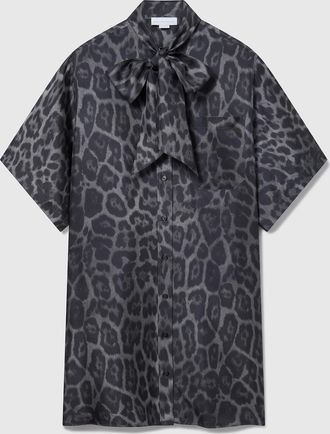 Stella McCartney Tie Neck Mini Dress, Woman, Ash grey, Size: 36