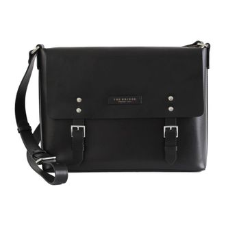 The Bridge Schwarze Leder Messenger-Tasche Lorenzo - - Bags - Herren - Schwarzk - ONE SIZE