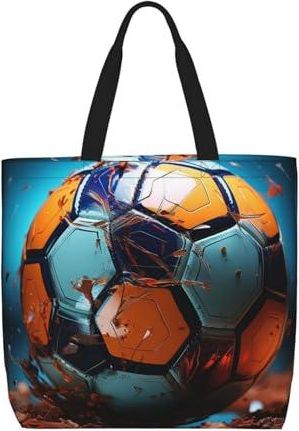 Generic Ballon De Foot Cool Sac Fourre-Tout L&eacute;ger Tote Bag Grand Sac A Main Femmes Pour Gym Travail Shopping