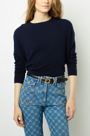 Gerard Darel Pull loose &agrave; col rond en cachemire - JAZMINE - Marine