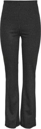 Pieces Pcniannah Hw Pantalon évasé Tissu, Noir/Rayures : Nuage, L Femme