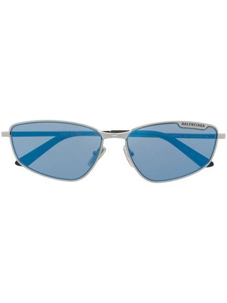 Balenciaga lunettes de soleil rectangulaires &agrave; logo grav&eacute; - Or