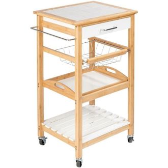 WENKO Finja, bois de bambou + mdf, blanc Wenko