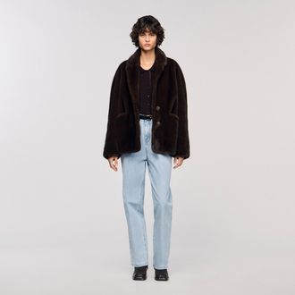 Sandro Manteau veste en fausse fourrure