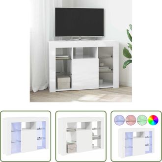 vidaXL Eckschrank - Eck-LED-TV-Schrank Hochglanz Wei&szlig; 100x40x68cm Holzwerkstoff