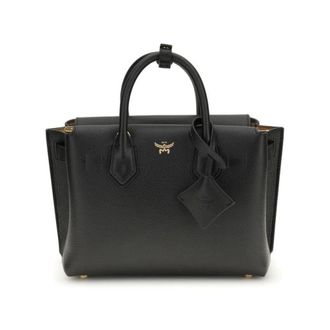 MCM Mcm, Femme, Sacs, Noir, Taille: ONE Size Sac &agrave; main en cuir de veau Bos Taurus