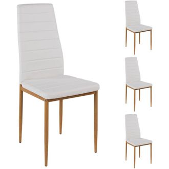 M&S Collection M&s - Lot de 4 chaises 42x52x101 cm en pu blanc - mirley