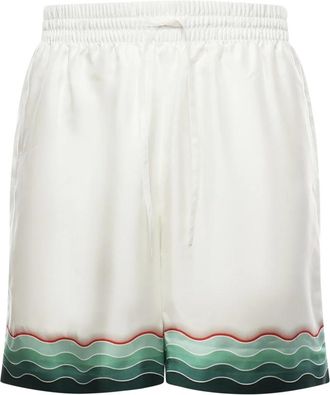 Casablanca Homme, Maillots de bain, Blanc, Taille: M Montagne Ondulee Silk Shorts