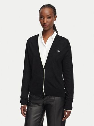 Karl Lagerfeld Strickjacke B3W18038 Schwarz Regular Fit