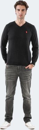 U.S.Polo Association V-Ausschnitt-Pullover Pullover USPhil - Herren V-Neck Classic Fit mit Logo-Stickerei Angenehme Baumwollmischung, weiches Material und sportiver Look