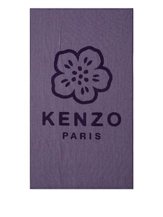 Kenzo serviette de bain Boke-flower à rayures - Violet