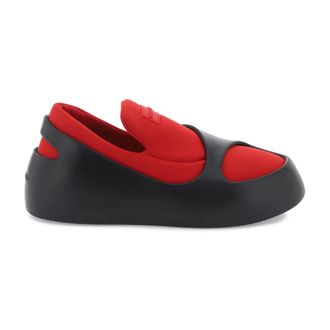 Ferragamo Homme, Chaussures, Rouge, Taille: 41 EU Slip-ons &agrave; effet ajour&eacute;