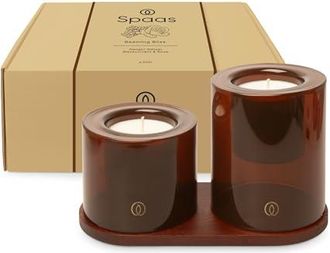 Spaas Giftbox Delight Duftkerzen mit Holzdekorationstablett, Beaming Bliss