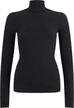 A Gold E Femme, Pulls, Noir, Taille: 36 FR Pull Col Roul&eacute; Avec Bord-c&ocirc;tes