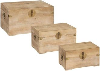 Atmosphera Atmosphera - Set de 3 malles de rangement Jil - Beige - l 58 x l 38 x h 33,5 cm - Livraison gratuite