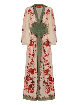 La DoubleJ robe en soie Camerino à coupe longue - Tons neutres