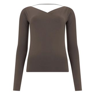 Fabiana Filippi Femme, Tops, Brun, Taille: 38 FR Pull &agrave; col en V