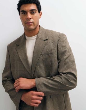 Asos veste de costume oversize &agrave; carreaux marron
