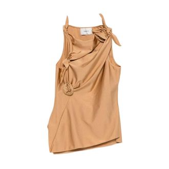 Coperni Asymmetric Flower Top - - Tops - Damen - Braun - S