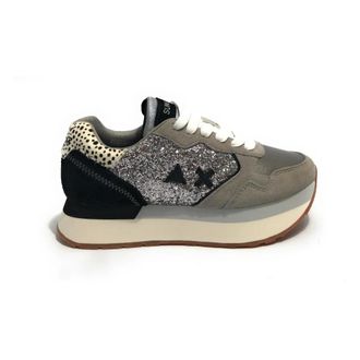Sun 68 Femme, Chaussures, Gris, Taille: 37 EU Baskets de Course Argent&eacute;e &agrave; Paillettes pour Femme