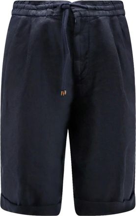 Brunello Cucinelli Homme, Shorts, Bleu, Taille: M Bermuda en lin