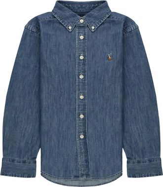 Ralph Lauren Homme, Blouses et Chemises, Bleu, Taille: 12 Y Chemise en denim de coton