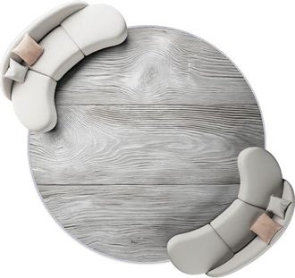 Generic Gris Tapis Rond Lavable, Motif Antique Vintage Rustique pour Enfants Salon Chambre &agrave; Coucher Salle &agrave; Manger ou Salle de Jeux Tapis Doux et Moelleux, 1