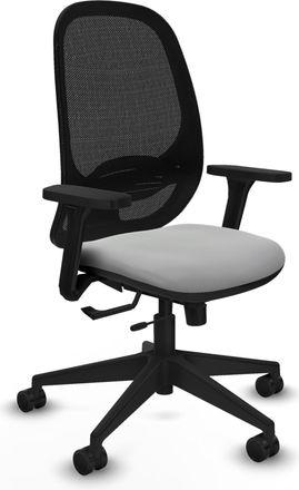 Piqueras y Crespo Drehstuhl zylindrisch grau mit 3D-Armlehnen, h&ouml;henverstellbare Lendenwirbelst&uuml;tze, ausgestattet mit Syncro/Traslack und Schneidschaum, mit Rollen von 