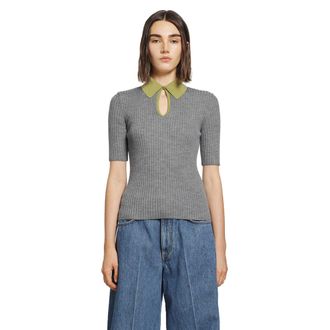 Jil Sander Lightweight Ribbed Wool Polo