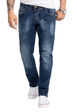 Rock Creek Herren Jeans Regular Fit Stretch Jeans M&auml;nnerhose Herrenjeans Denim Hosen Herrenhose Straight Cut Stonewashed RC-2281 Blau W33 L36