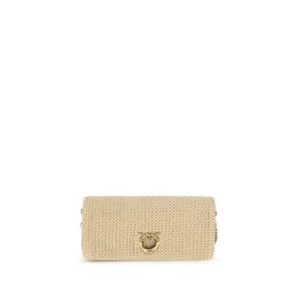 Pinko Beigefarbene Polypropylen Schultertasche