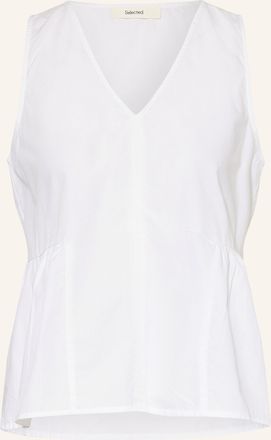 Selected Top Mit R&uuml;schen weiss