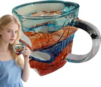 Generico Tasse &agrave; caf&eacute; Livre Peint,Bol en c&eacute;ramique en forme de livres empil&eacute;s | Conteneur de Boissons Artefact Artisanalement R&eacute;sistant aux rayures, Ornement D