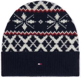 Tommy Hilfiger M&uuml;tze Th Flag Fairisle AM0AM14860 Dunkelblau