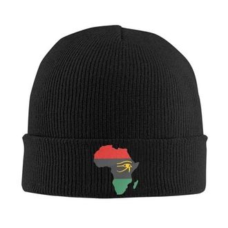 Generic Coupe-Vent Chapeau Hiver OEil dans la Carte panafricaine color&eacute;e de lAfrique Nouveaut&eacute; Bonnet Respirant Ski Bonnets pour Adultes,p&ecirc;cheur,Les Filles