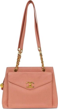 Chanel 1995 Caviar Chain Schultertasche - Rosa