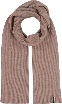 Bugatti Schal mit Signature-Flag | 30 x 180 cm | Unifarben | Mit Wollanteil Taupe