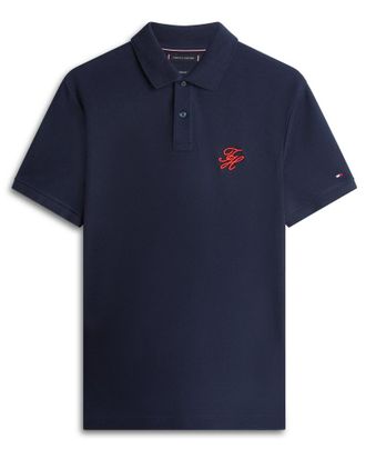 Tommy Hilfiger Poloshirt aus einem Baumwoll-Mesh mit Monogramm-Stickerei, Regular Fit in