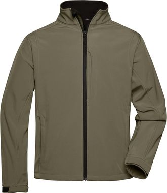 James & Nicholson Herren Softshell Jacke - Klassische Softshelljacke mit TPU Membran | Farbe: olive | Grösse: L